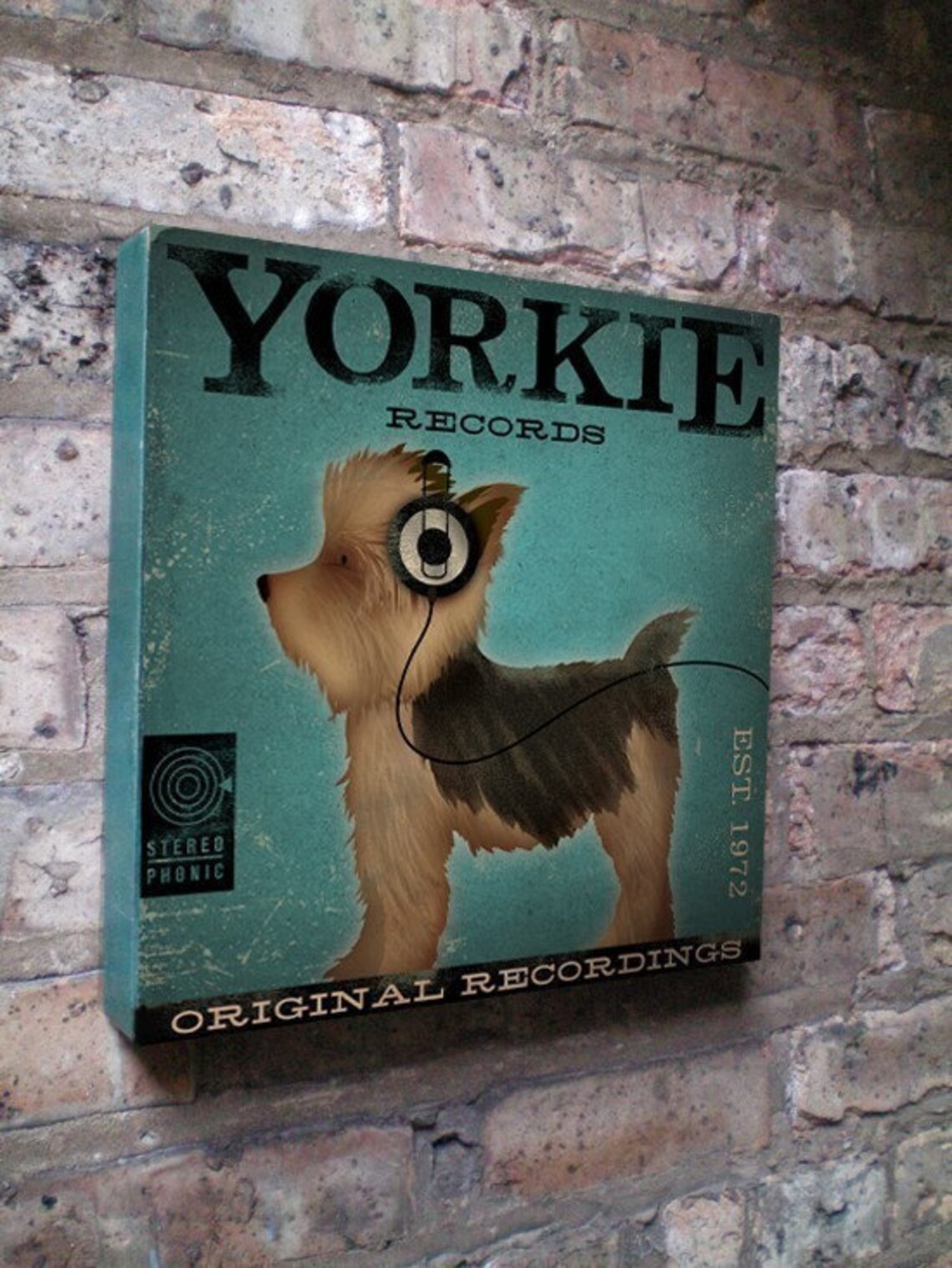 Yorkie Records Yorkshire Terrier Album Style Artwork Original ...