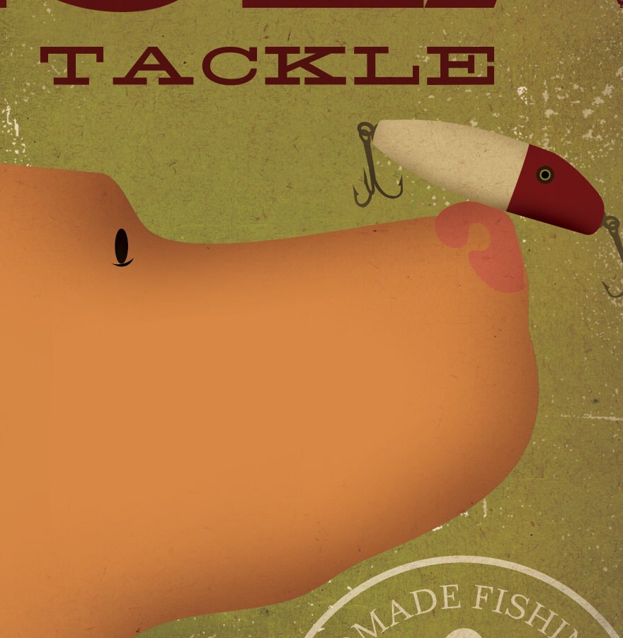 VIZSLA bait and tackle fishing company original illustration | Etsy