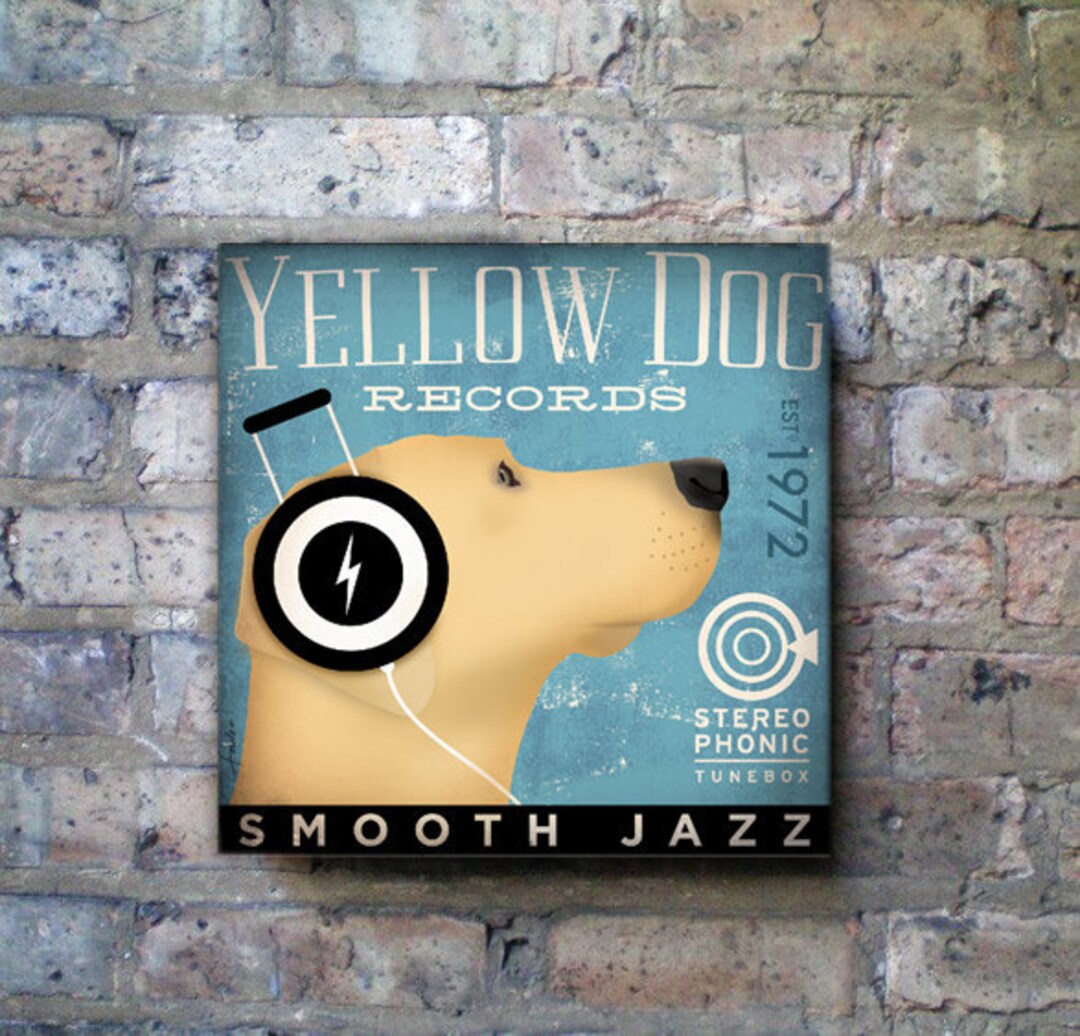 Yellow Dog Lab Labrador Music Records Audiophile CANVAS - Etsy