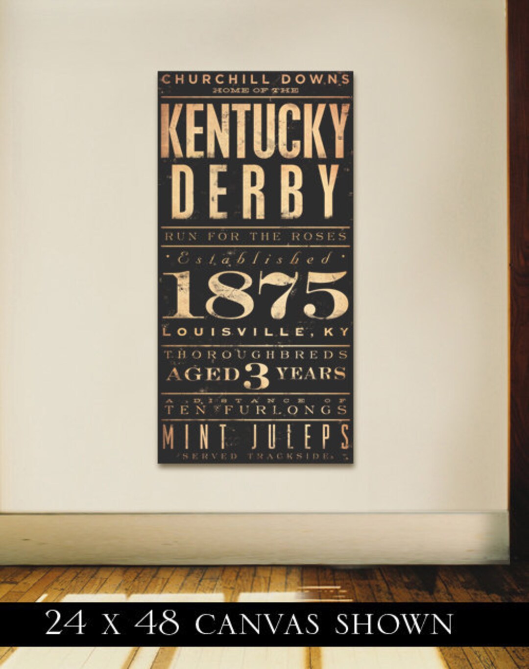 Kentucky Derby Horse Racing Typography Graphic Artwork on Gallery ...