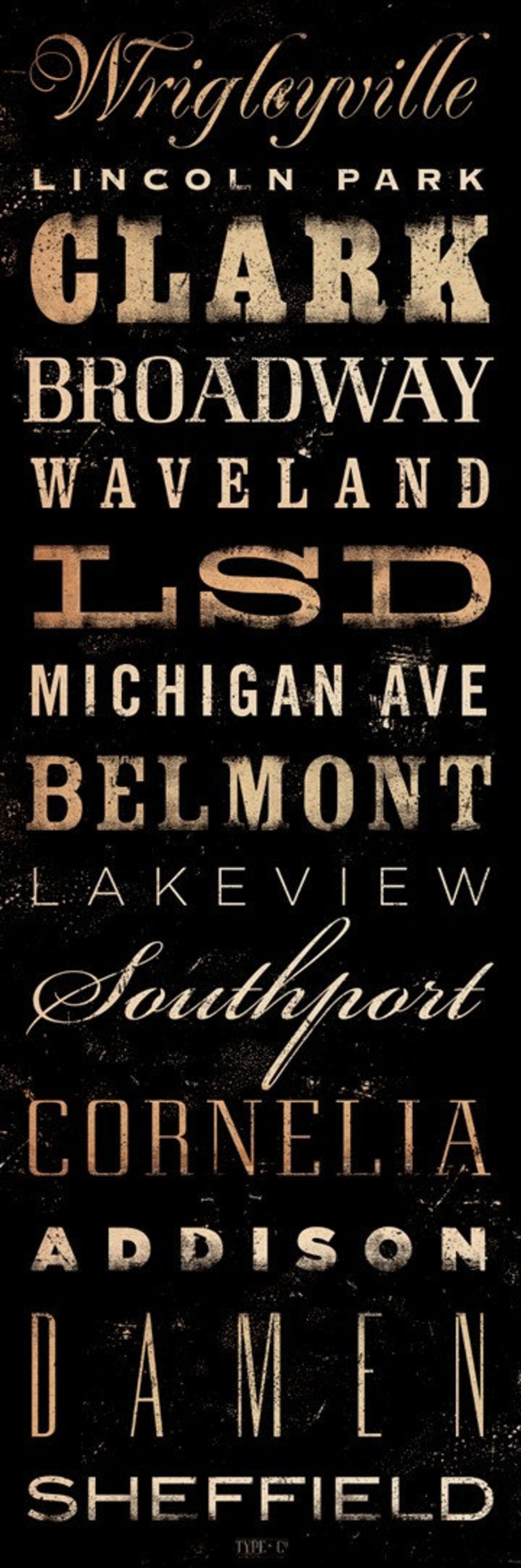 Chicago Neighborhoods Canvas Typography Graphic Word Art on - Etsy