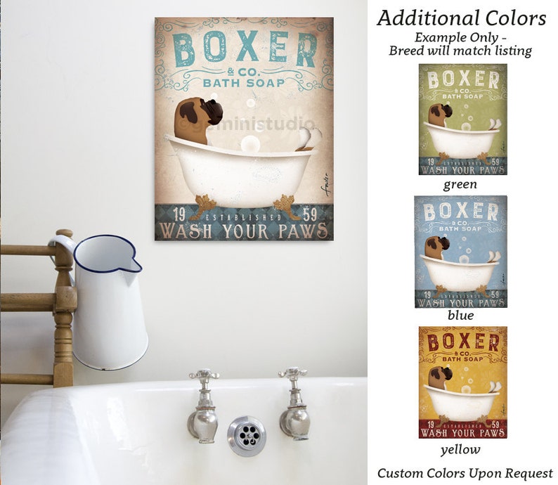Boxer Dog Bath Bubble Bath Clawfoot Tub Soap Bathroom - Etsy