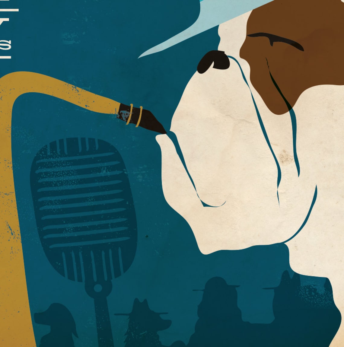 Bulldog Jazz Bar Original Graphic Illustration Giclee Signed | Etsy