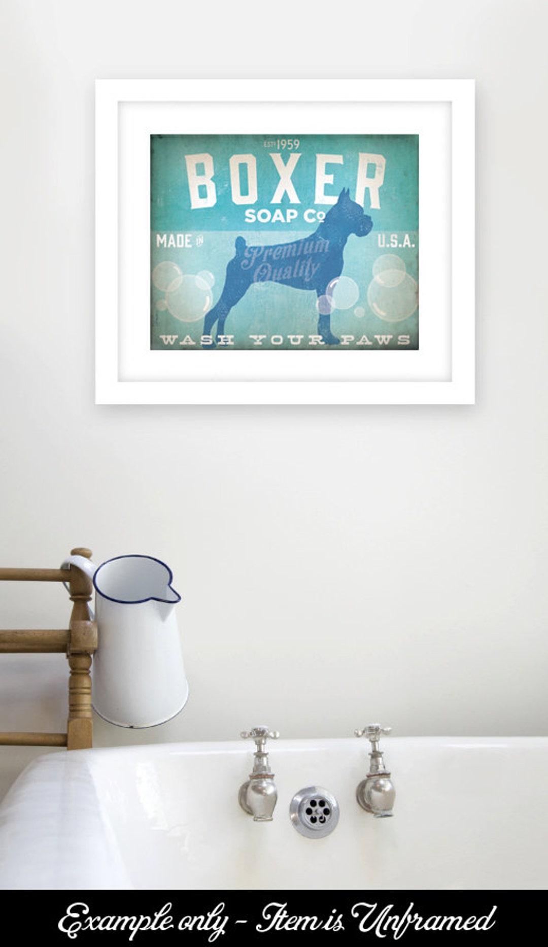 Boxer Dog Soap Company Bathroom Washroom Unframed Artwork Giclee ...