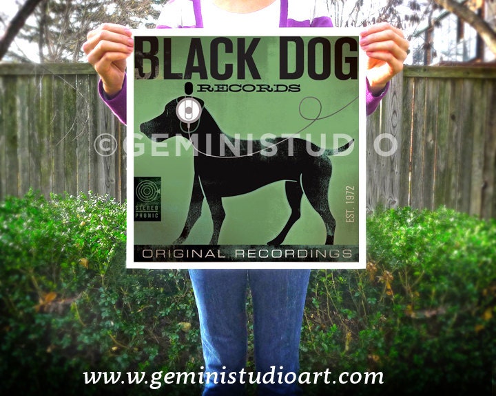 BLACK DOG Labrador Records Album Artwork Giclee Archival Print - Etsy
