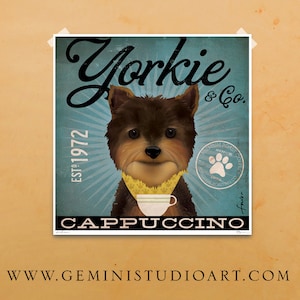 Yorkie Yorkshire Terrier Coffee Cappuccino Original Graphic - Etsy
