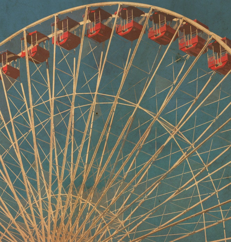 Chicago Navy Pier Ferris Wheel Original Graphic Art - Etsy