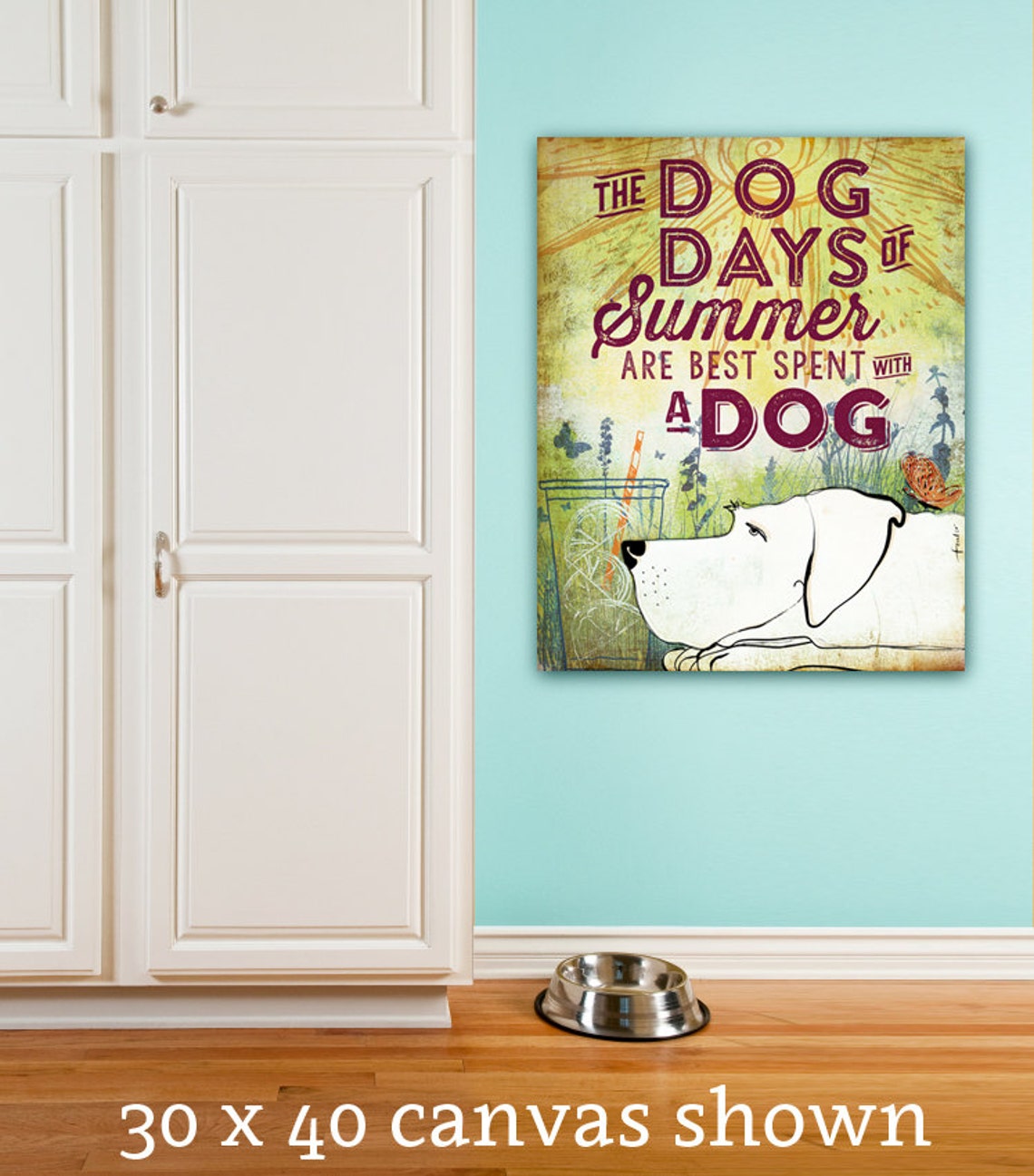 Dog Days of Summer dog art illustration graphic art on gallery | Etsy