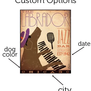 Labrador Jazz Club Original Graphic Illustration Giclee Archival Signed ...