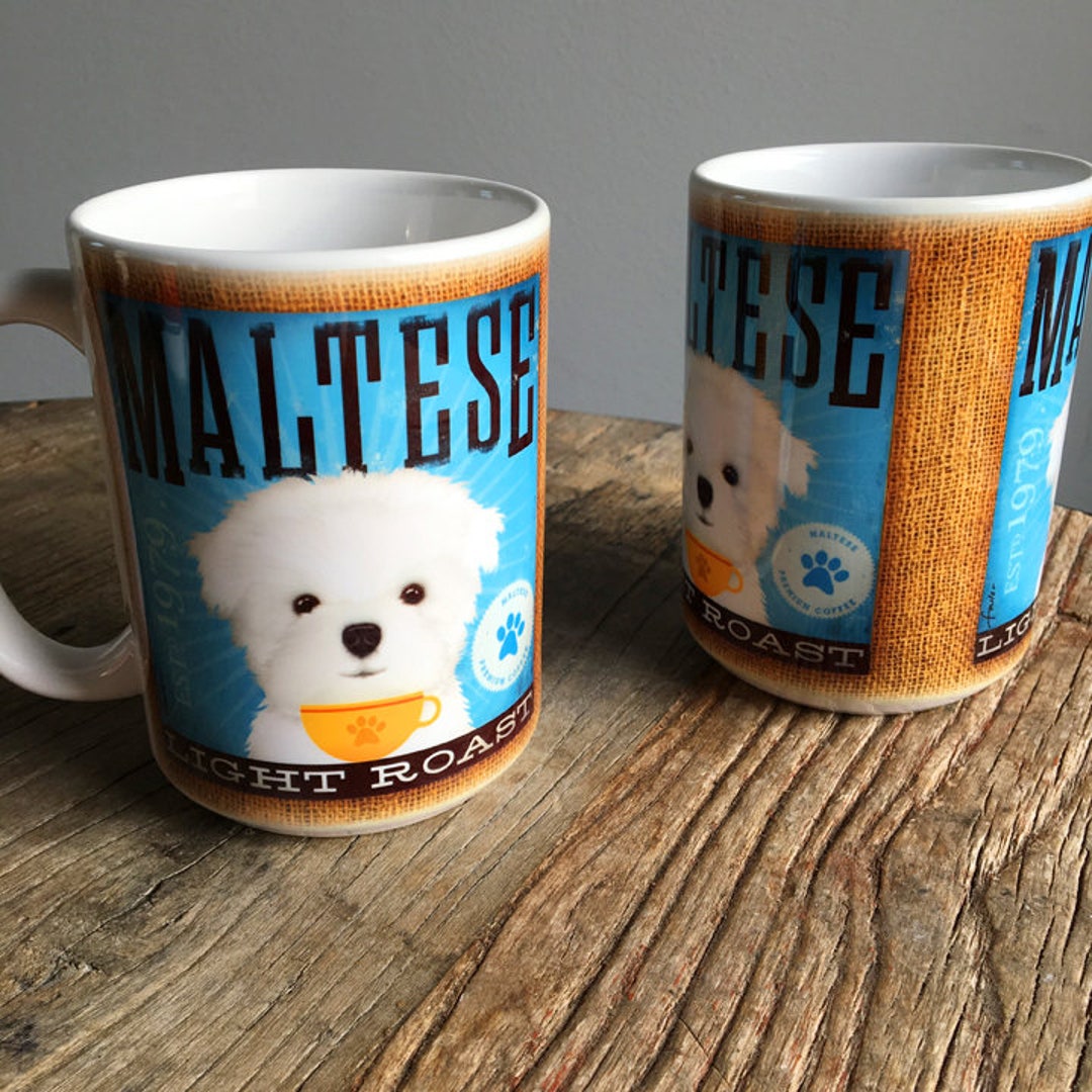 Maltese Coffee Dog Coffee Mug Graphic Art MUG 15 Oz Ceramic Coffee Mug ...