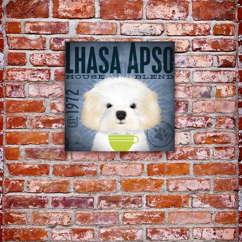 Lhasa Apso Coffee Dog Dog Art Dog Lover Coffee Drinker - Etsy