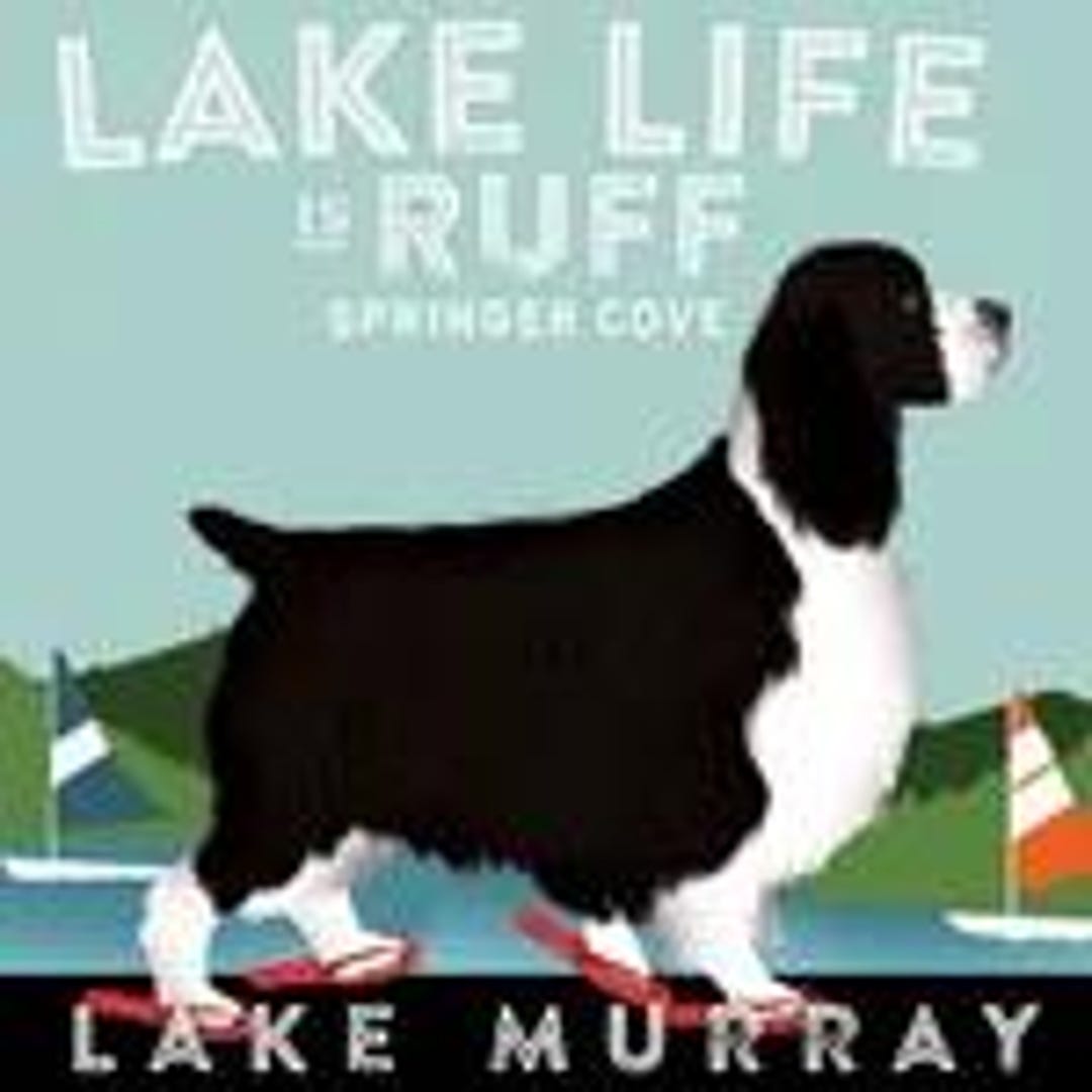Springer, Dog, Lake, Lake Life, Sandals, Lake House, Art, Illustration ...