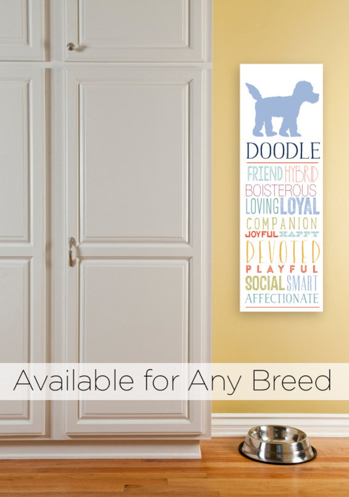 Dog Breed Traits Pet Typography Graphic Art on Gallery Wrapped - Etsy