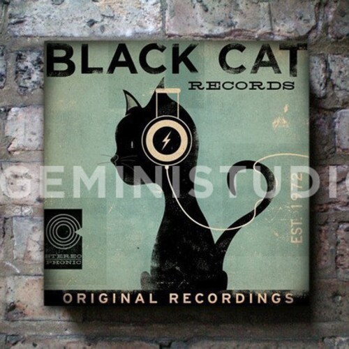 Grey Gray CAT Records Original Graphic Illustration Art on | Etsy