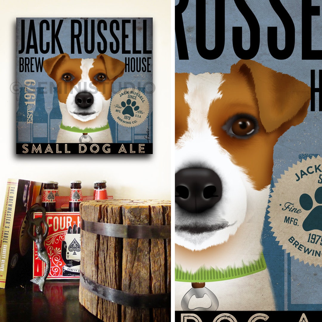 Jack Russell Brewing Dog Beer Company Graphic Art on Gallery Wrapped ...