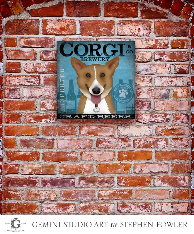 Welsh Corgi Brewing Beer Company Graphic Illustration on Gallery ...