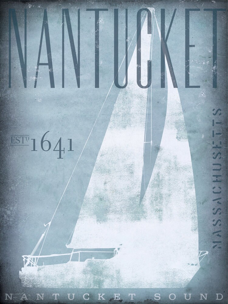 Sailing boat nautical graphic art illustration on gallery | Etsy