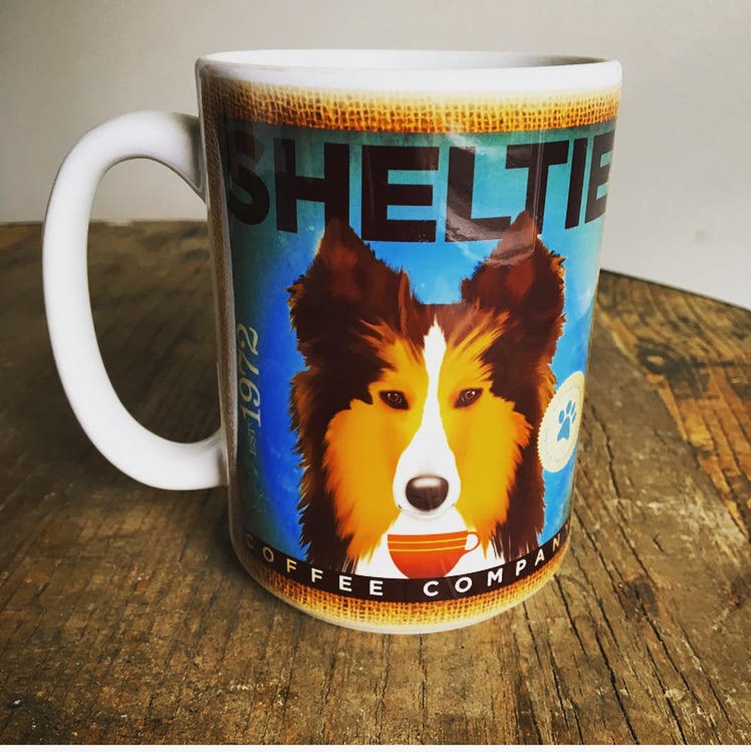 Sheltie Mug, Sheltie Art Shetland Sheepdog Sheltie, Dog Lover, Coffee ...