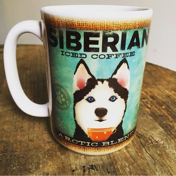 Siberian Husky Dog Coffee Company Graphic Art MUG 15 Oz - Etsy