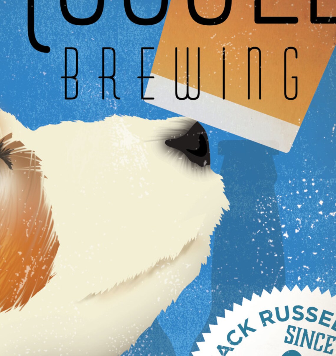 Jack Russell Dog Brewing Beer Company Illustration Giclee Archival ...