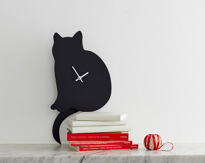 Cat Clock With Wagging Tail - Etsy