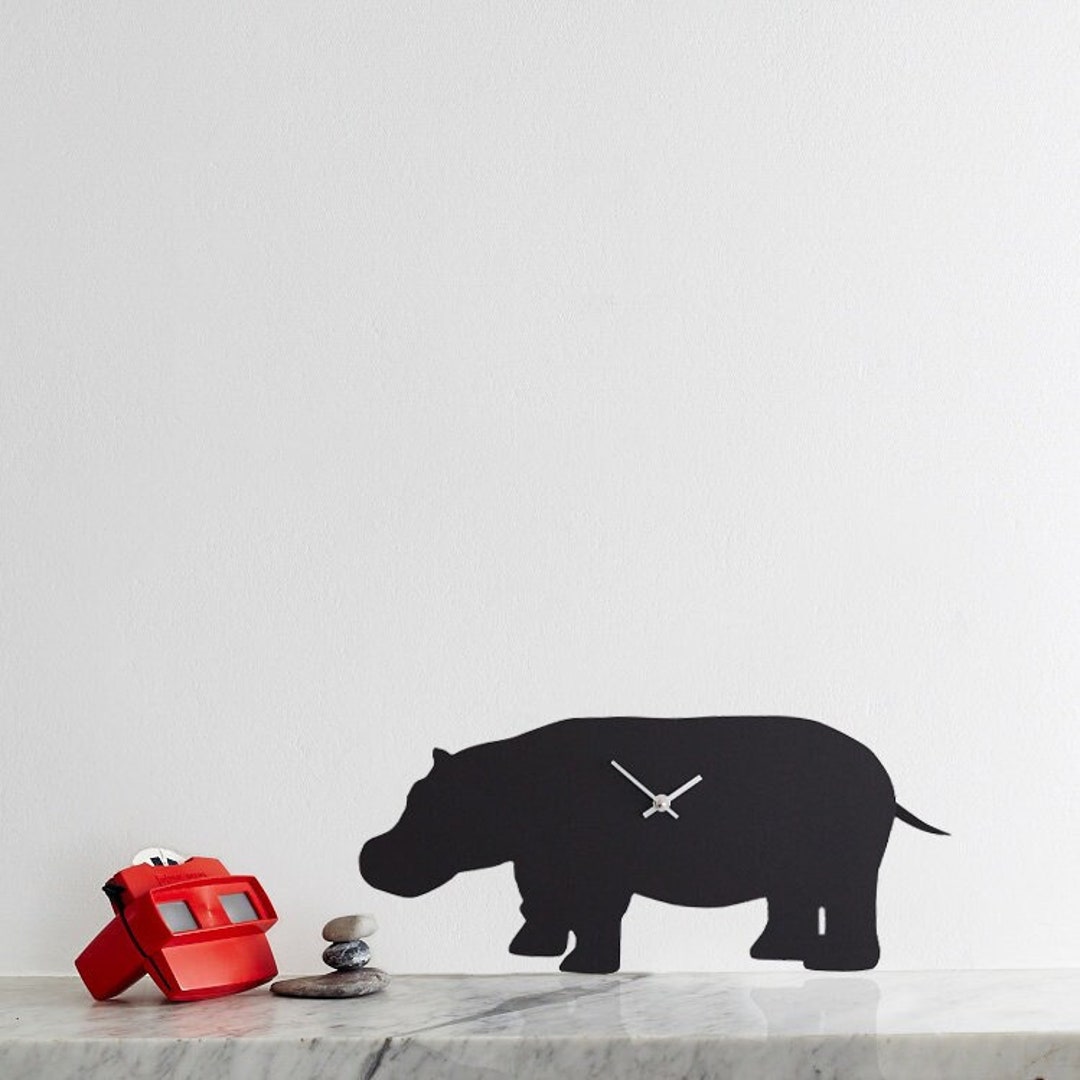 Hippo Clock With Wagging Tail - Etsy