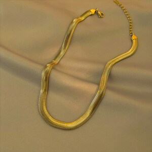 Gold Filled Fishbone Chain Necklace, 18K Gold Necklace, Stainless Steel ...