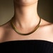 Gold Filled Fishbone Chain Necklace, 18K Gold Necklace, Stainless Steel ...