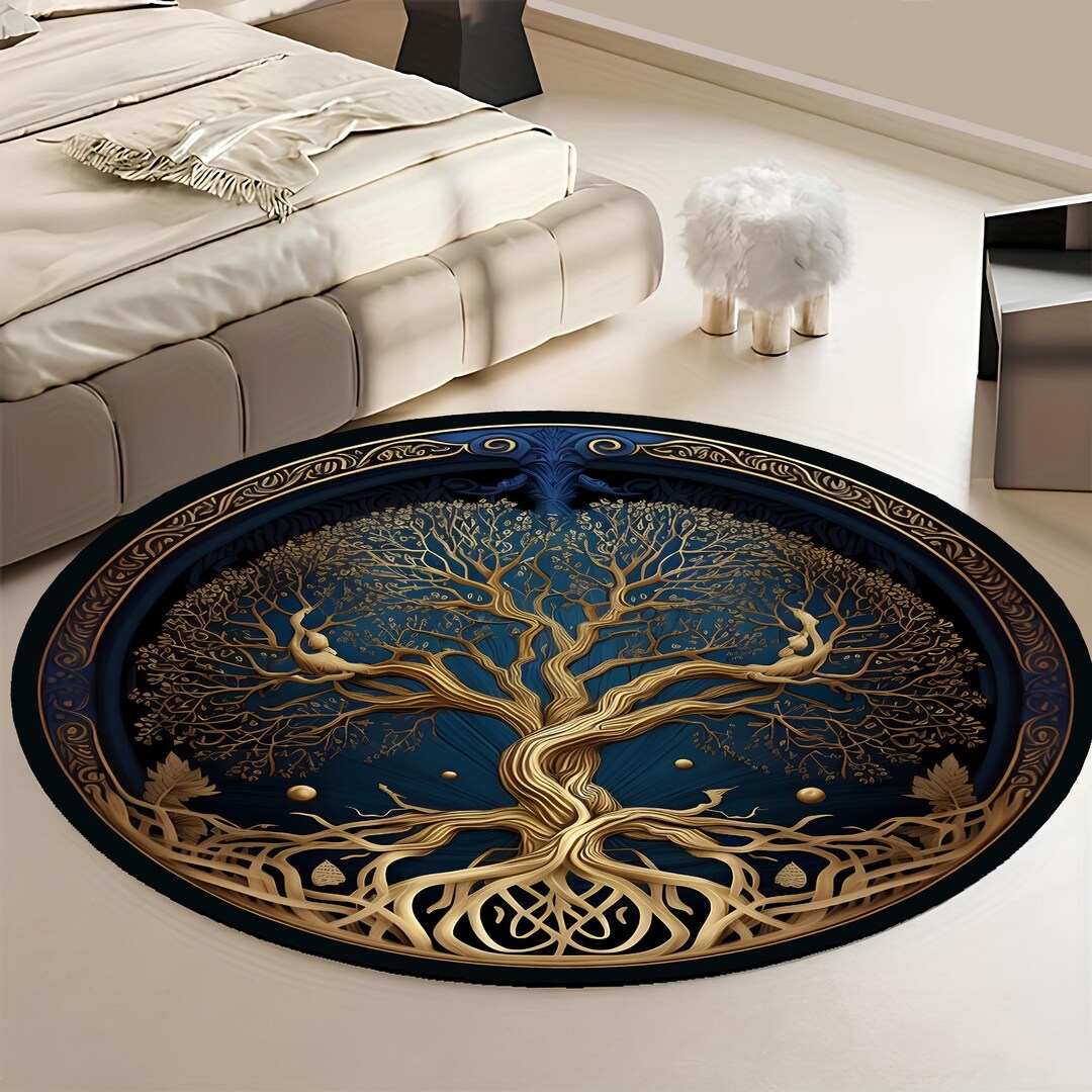 Tree of Life Rug, Bohemian Tree of Life Rug, Tree Themed Rug, World ...