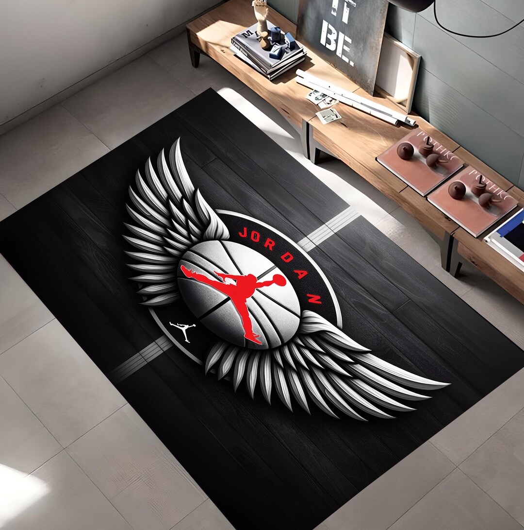 Winged Air Jordan Rug, Basketball Rug, Micheal Jordan Rug, NBA Rug ...