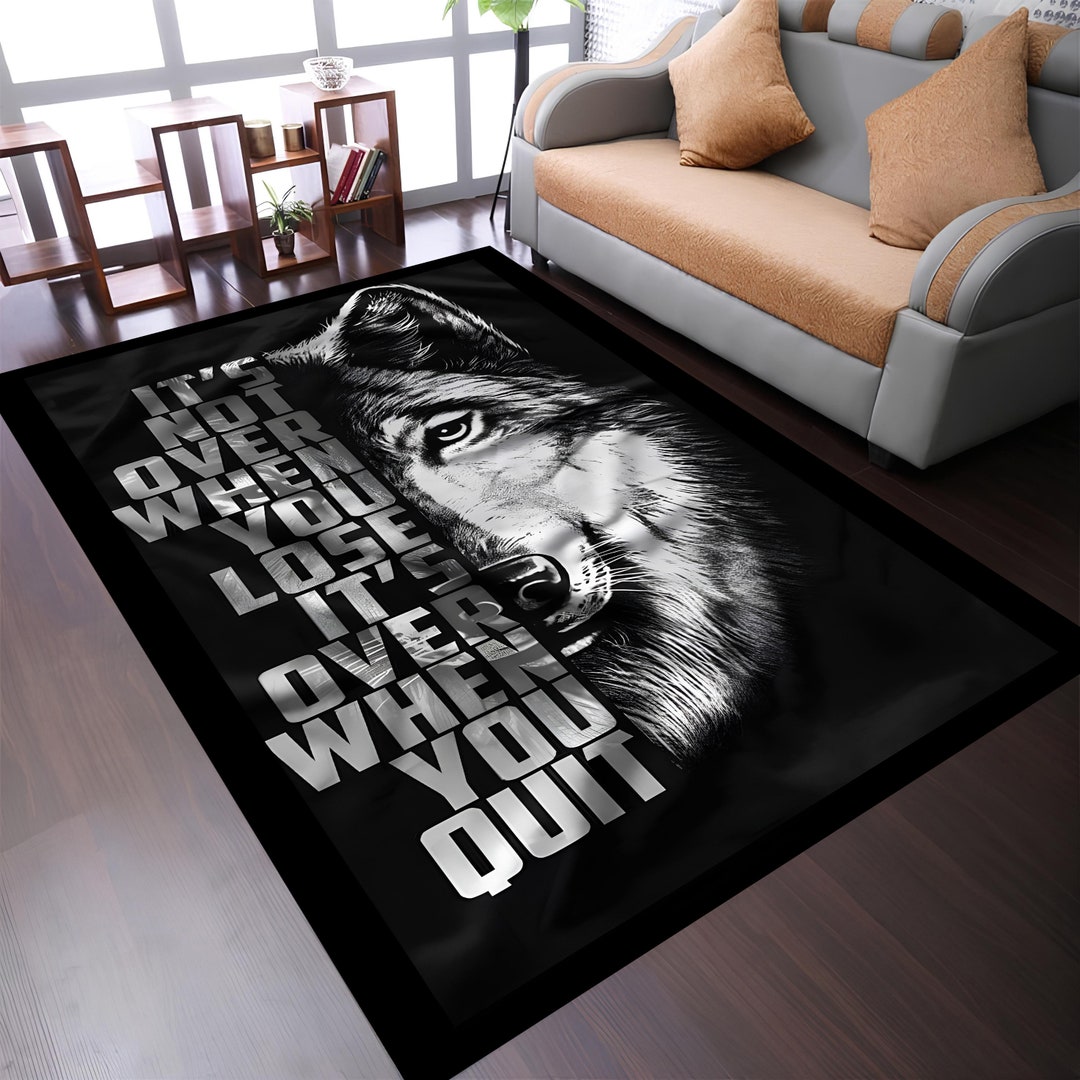 Wolf Rug, Wolf Pattern Rug, Wolf Live Rug, Animal Rug, Wolf Themed Rug ...