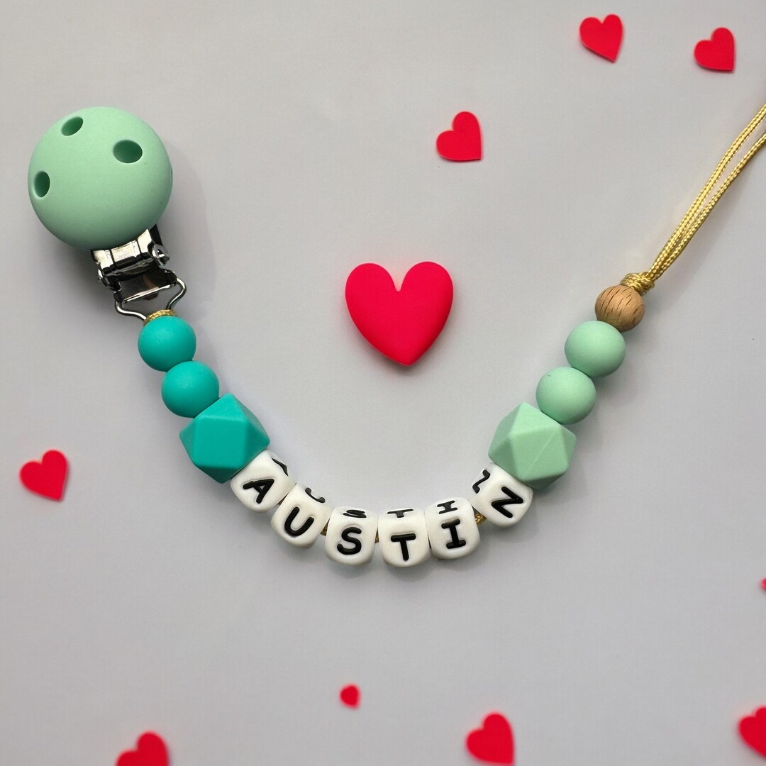 Personalised Dummy Clip,silicone Dummy Holder,pacifier Chain - Etsy
