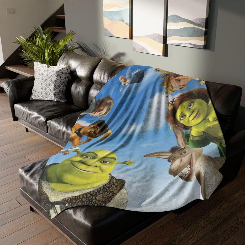 Throw Blanket Shrek Iconic Dreamwork Lover Gift, Soft Polyester Blanket ...