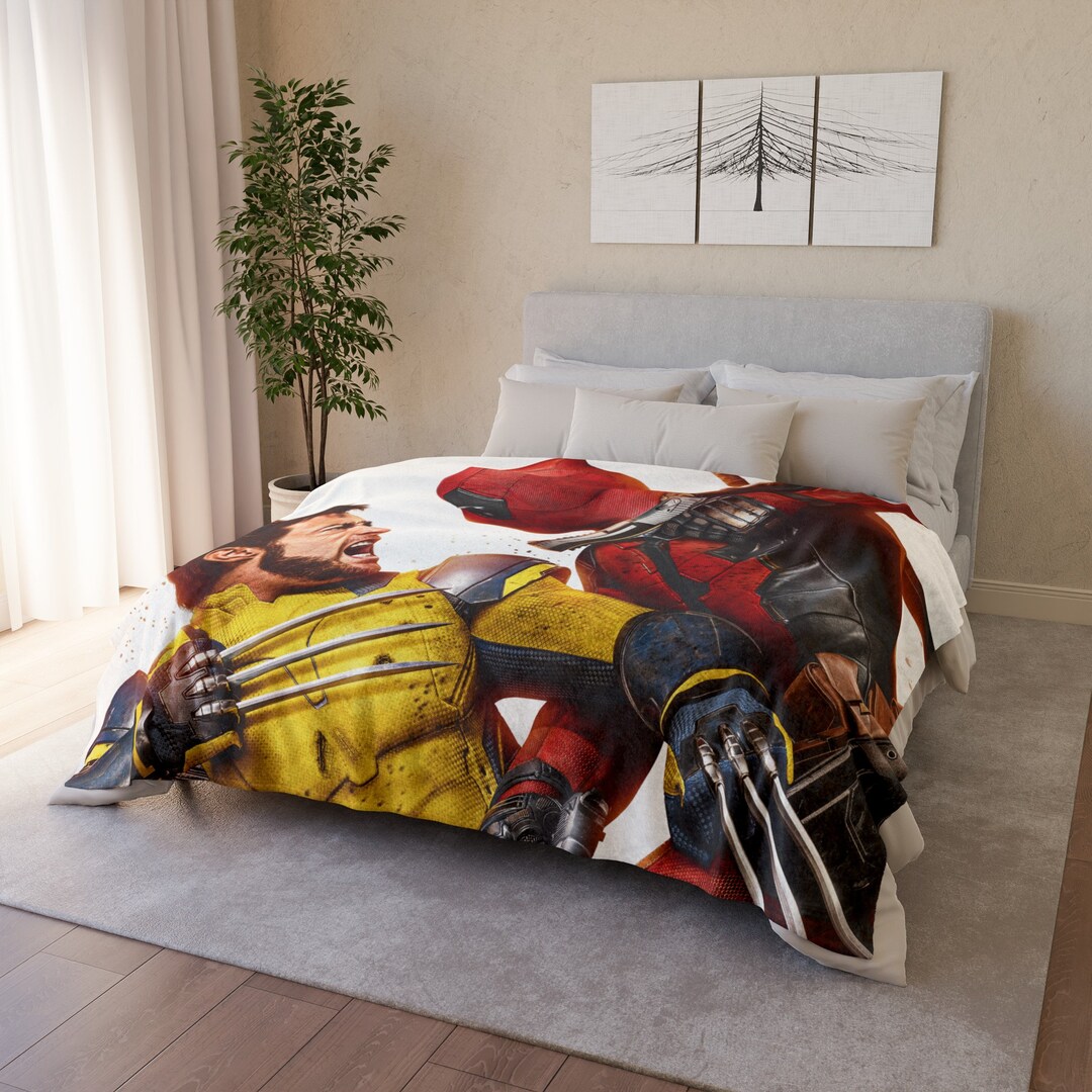 Marvel Dead Pool and Wolverine Blanket. Throw Blanket Wolverine and ...