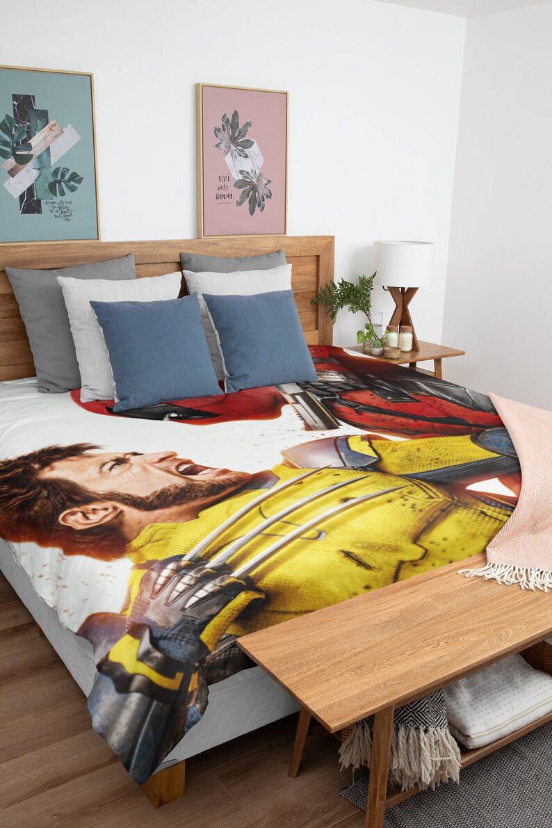 Marvel Dead Pool and Wolverine Blanket. Throw Blanket Wolverine and ...