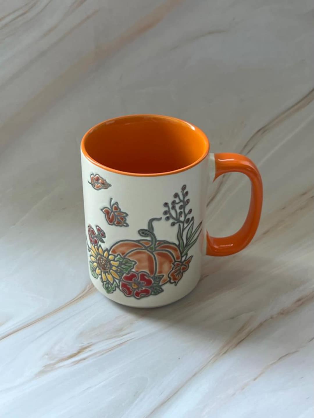 Pumpkin Coffee Mug by Eli+ana Hand Made Ceramic,thanksgiving Coffee Mug ...