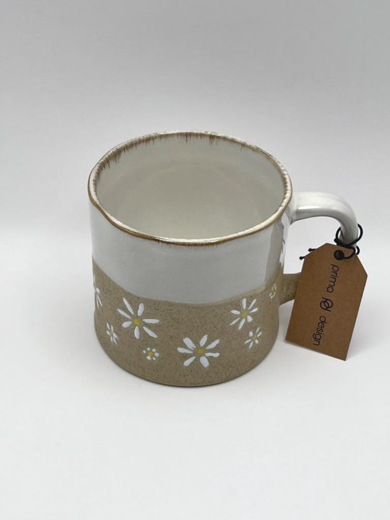 Daisies Hand Painted Coffee Mug by Prima Design, Daisy Coffee Tea Cup ...