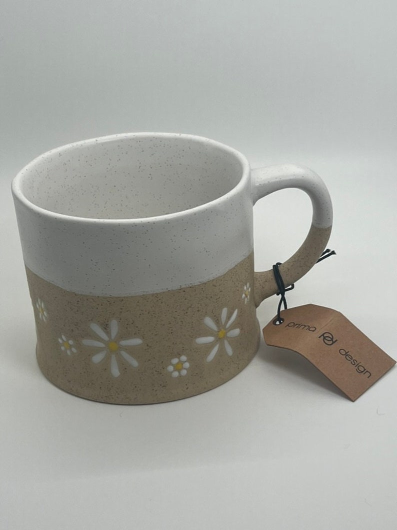 Daisies Hand Painted Coffee Mug by Prima Design, Daisy Coffee Tea Cup ...