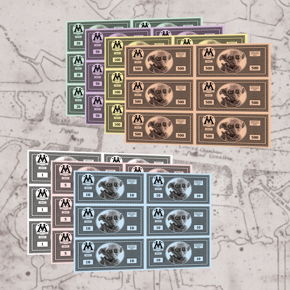 Dobby HP Monopoly Money Digital Print/files Custom Monopoly Banknotes ...