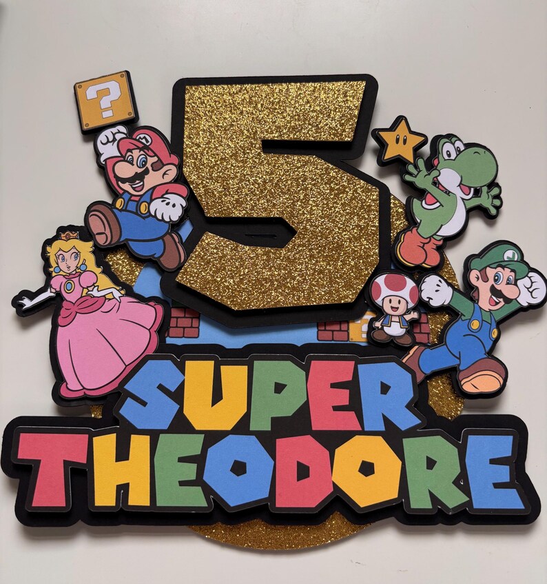 3D Personalized Mario Cake Topper: Handmade Birthday Party Decoration ...