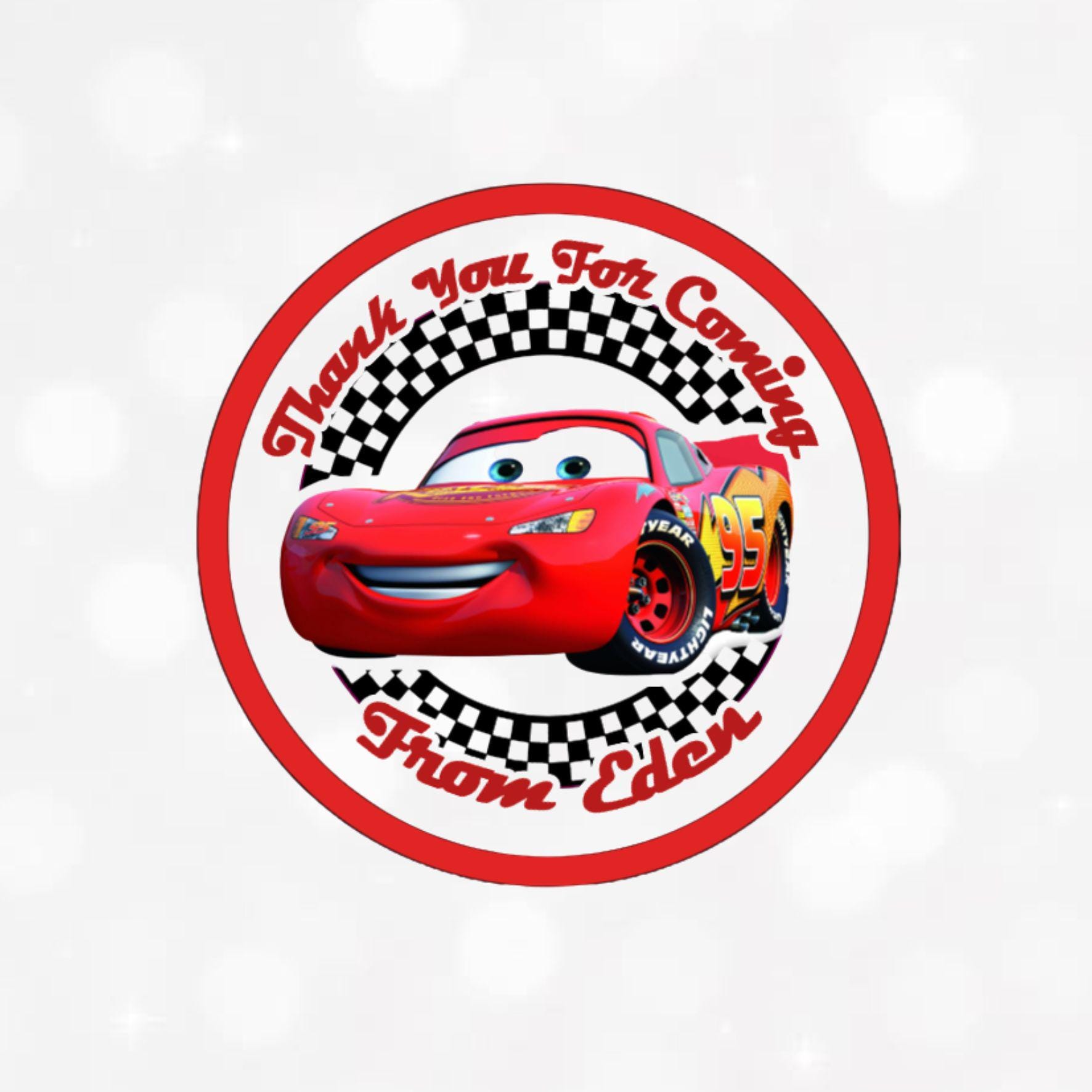 Personalised Cars Stickers | Thank You for Coming | Party Bag | Sweet ...