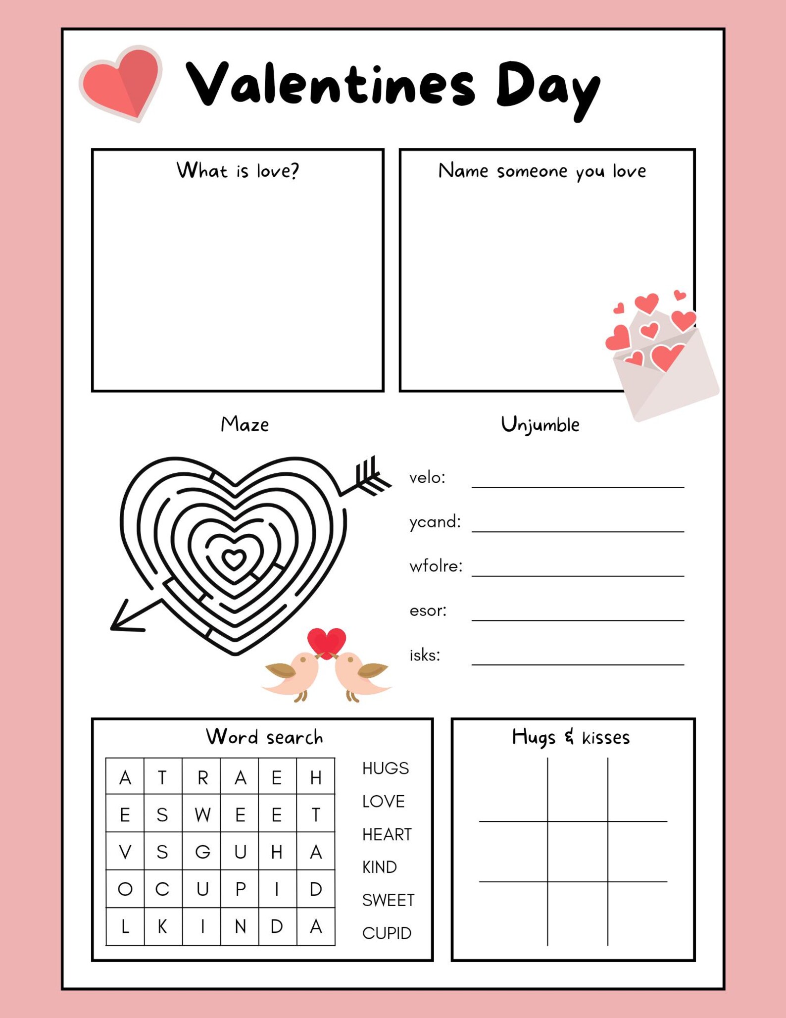 Valentine's Day Activities for Kids Printable Games, Puzzles, and ...