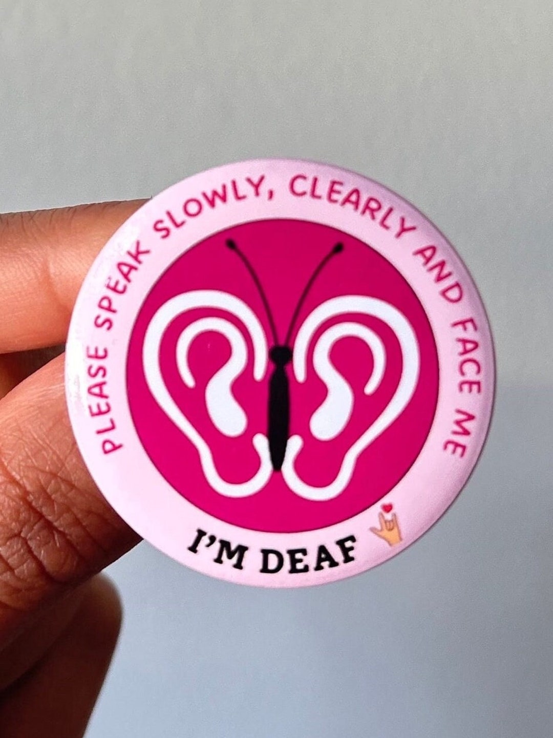 I Am Deaf Badge Button BSL User Badge Deaf Awareness Lipreader Badge ...
