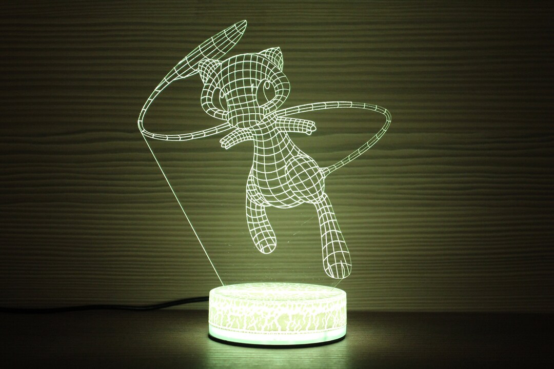 Pokemon Mew Pokemon Lamp Shade Mew Light 3D Night Lamp 3D Night Light ...