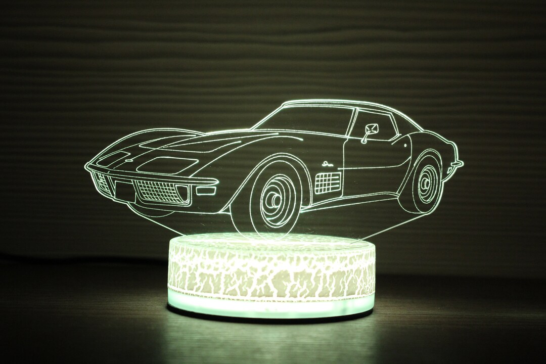 Chevrolet Corvette 1972 Corvette Lamp Chevrolet Gift 3D Night Lamp 3D ...