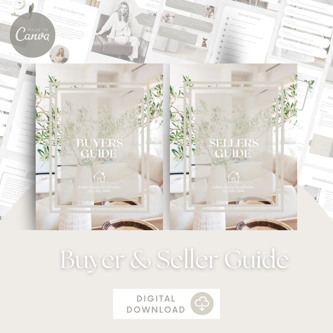 Real Estate Agent Seller and Buyer Guide Editable Canva Template, Real ...