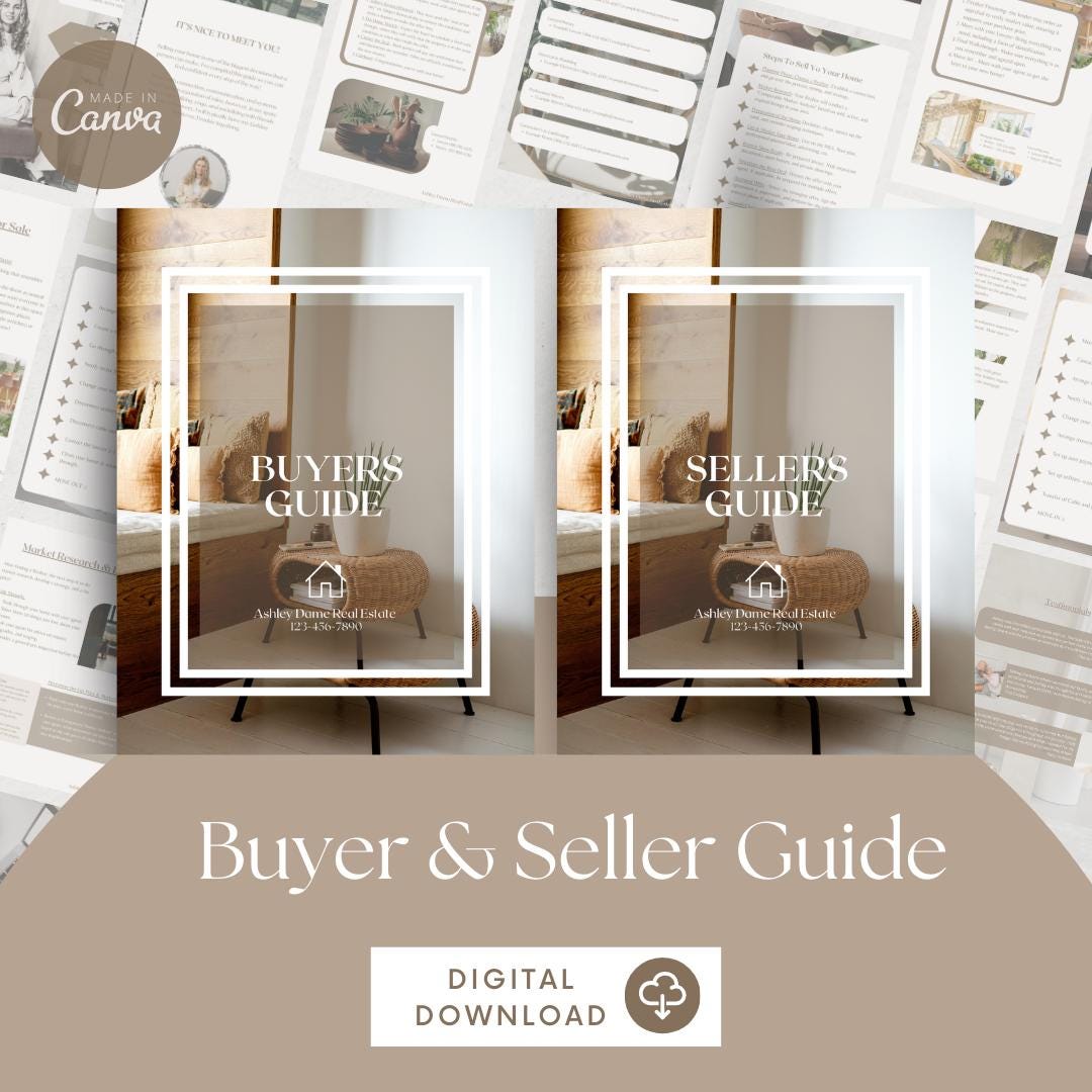 Real Estate Agent Seller and Buyer Guide Editable Canva Template, Real ...