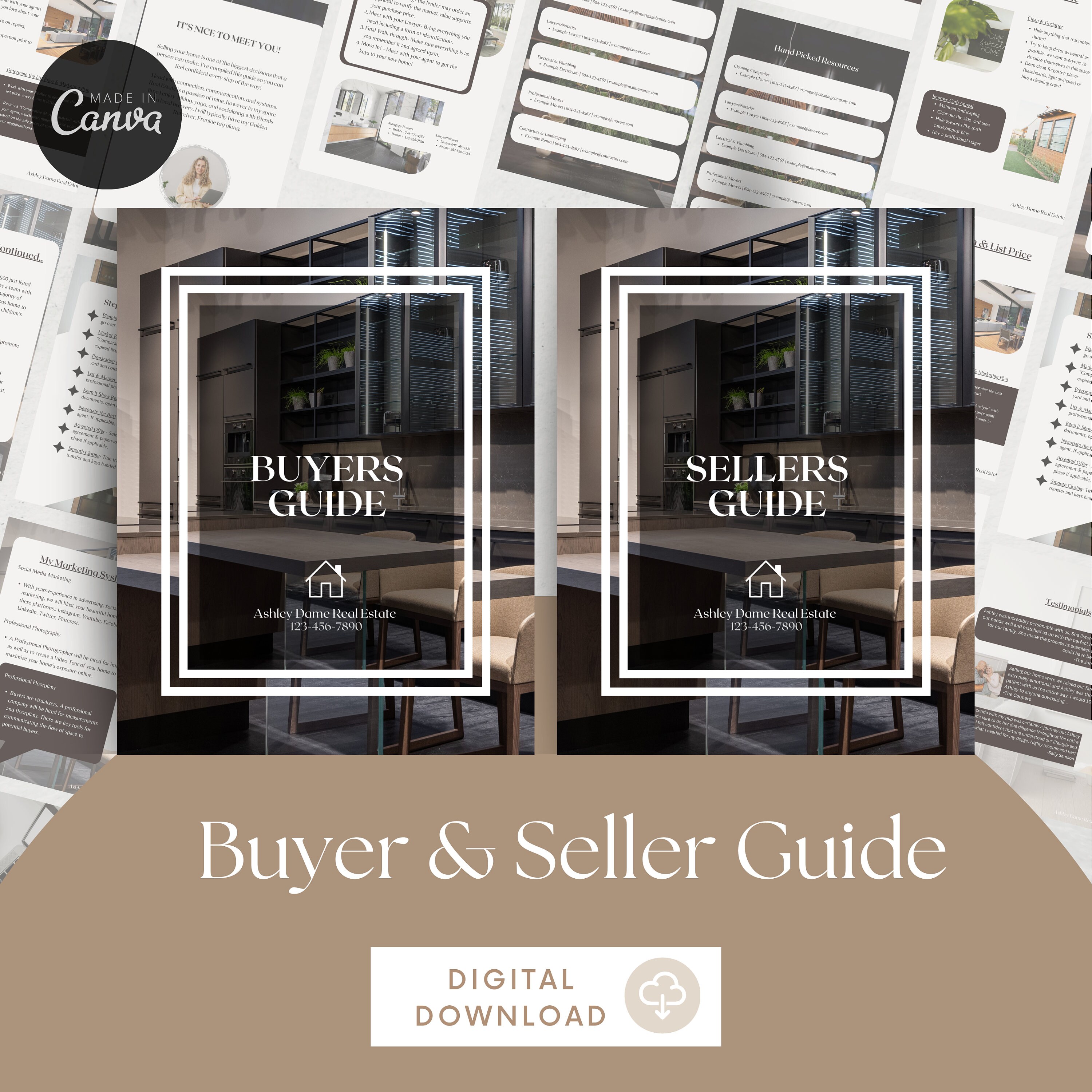 Real Estate Agent Seller and Buyer Guide Editable Canva Template, Real ...
