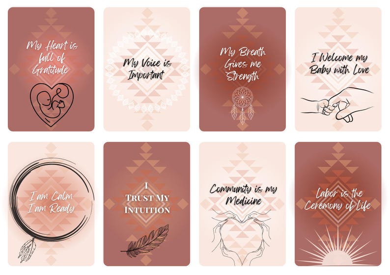 Native American Affirmation Cards-doula & Birth - Etsy