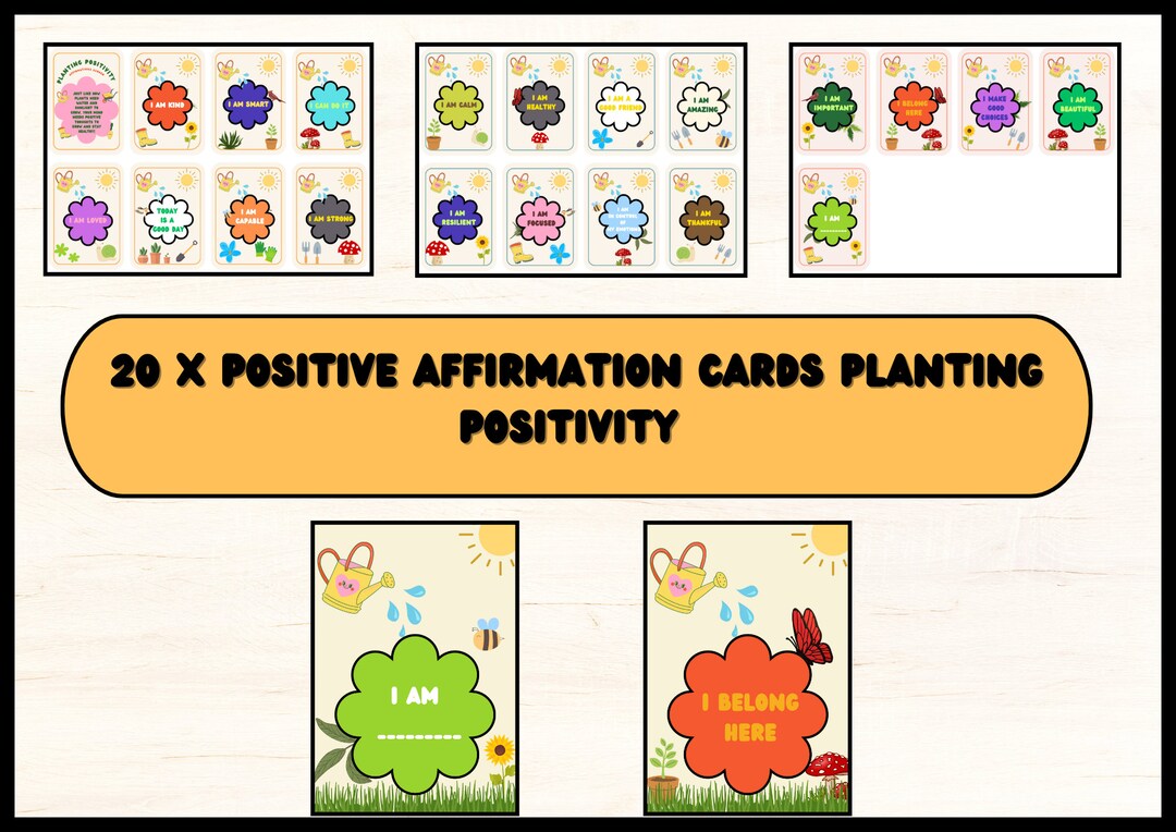 Positive Affirmations Card Deck: Planting Positivity Mental Health - Etsy